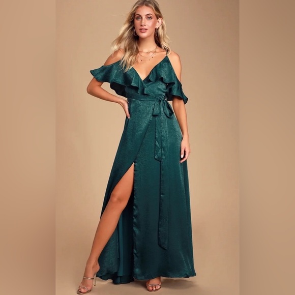 Lulus | Dresses | Lightly Worn L Emerald Lulus Maxi | Poshmark